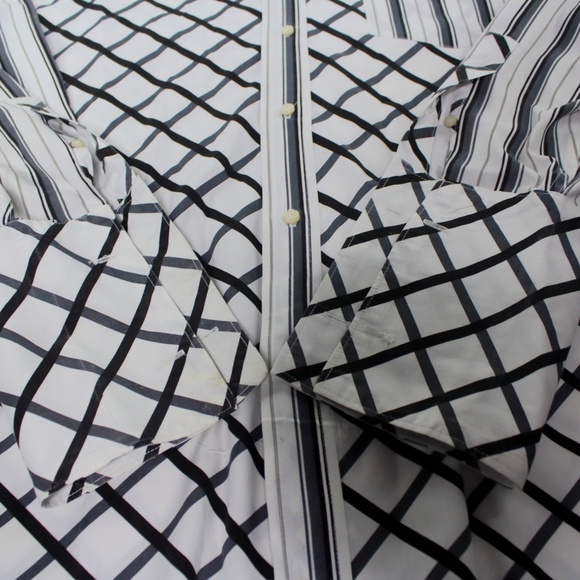 P.J. Mark | Shirts | Pj Mark Diamond Checkered French Cuff Dress Shirt ...